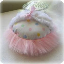 Bath Powder Puff - Pink - Polka Dots - Baby - Girl - on Luulla