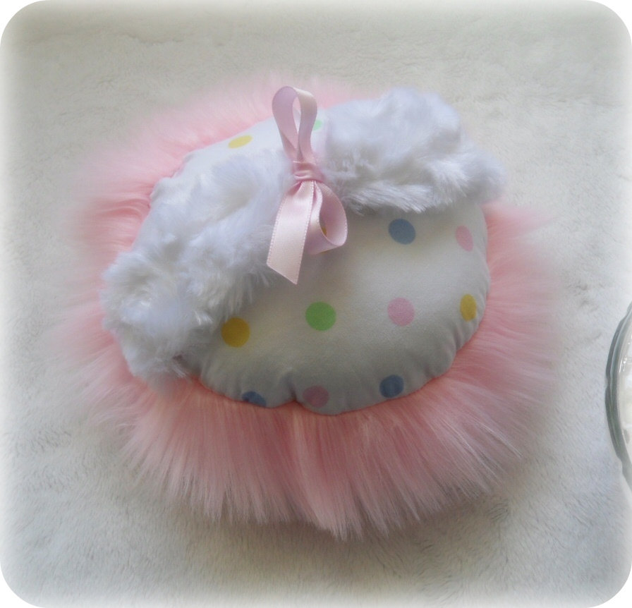 Bath Powder Puff - Pink - Polka Dots - Baby - Girl - on Luulla