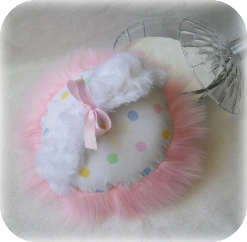 Bath Powder Puff - Pink - Polka Dots - Baby - Girl - on Luulla